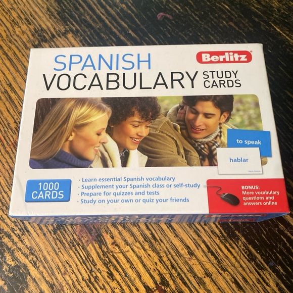 Other | Study Cards Ser Spanish Vocabulary Study Cards 100 By Berlitz ...